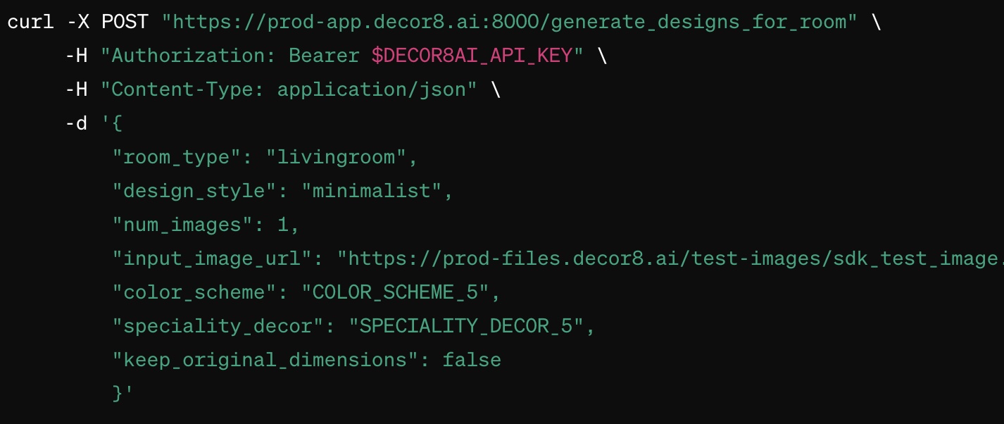 Decor8AI Virtual Staging & Interior Design API